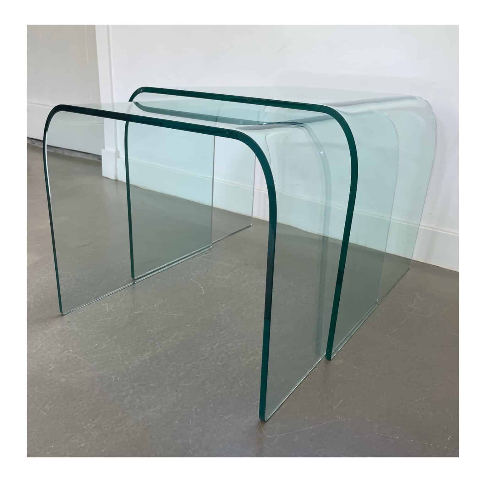 'Waterfall' design side-tables, nesting tables, Fiam (style), Italy ...