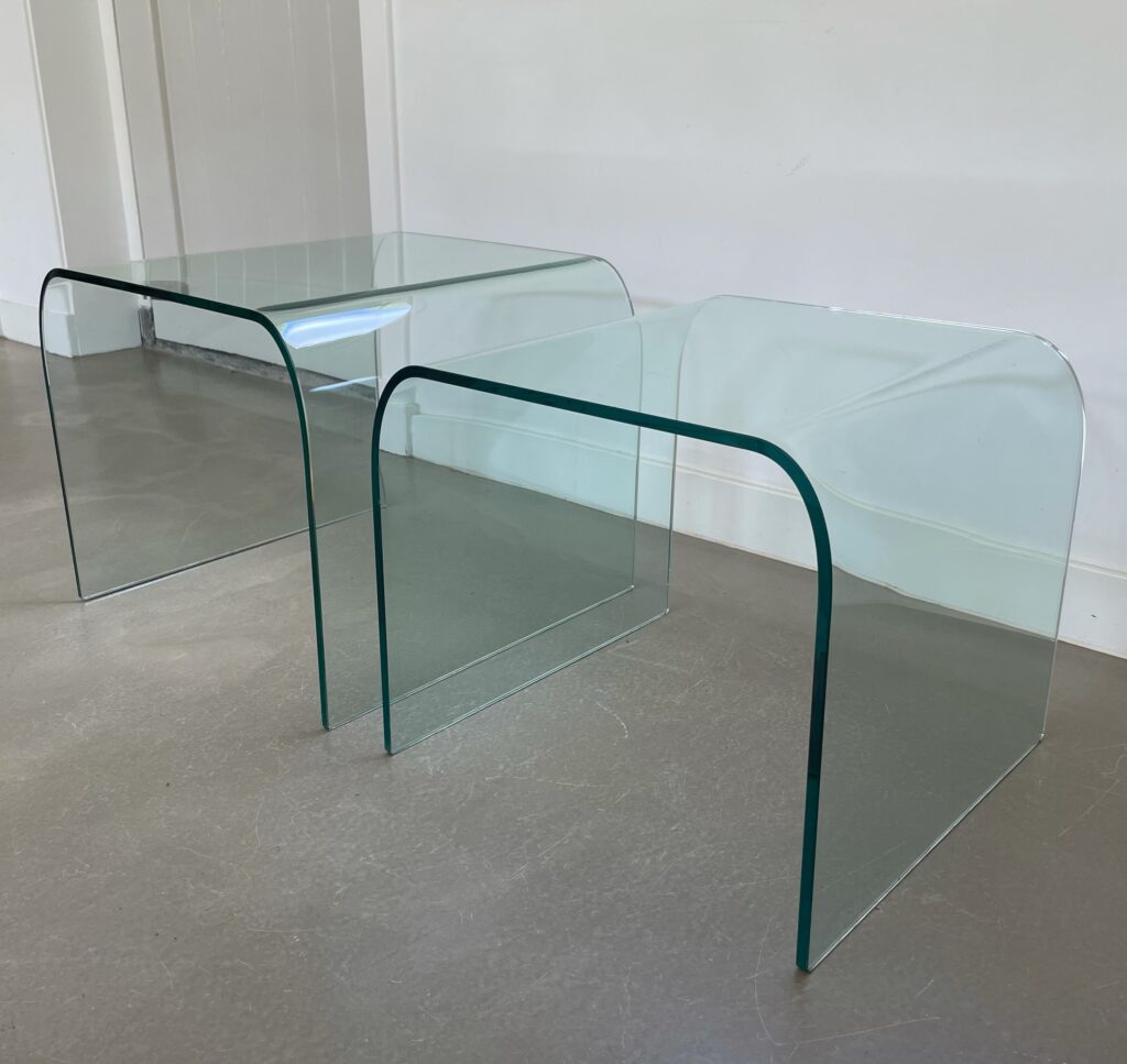 'Waterfall' design side-tables, nesting tables, Fiam (style), Italy ...