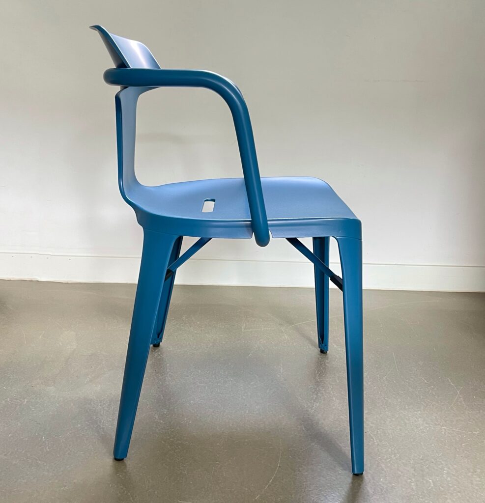 Set of new Tolix T14 chairs, ocean blue, design Patrick Norget, France ...
