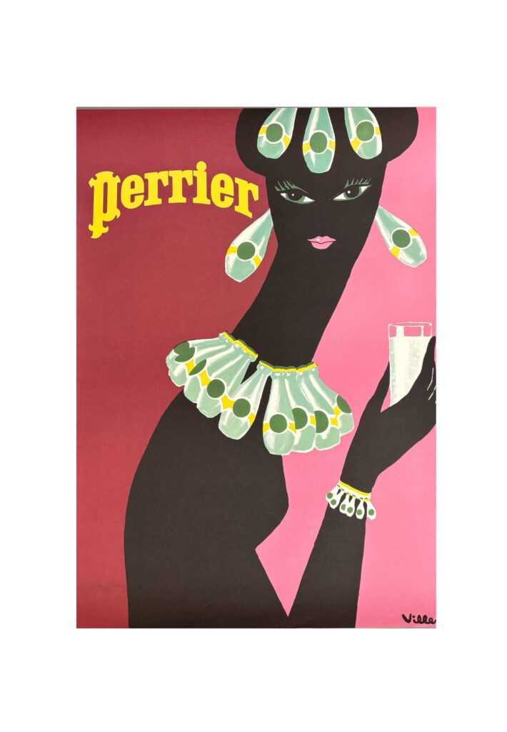 'Perrier' Affiche, Litho on paper, designed by Bernard Villemot, 1995 ...